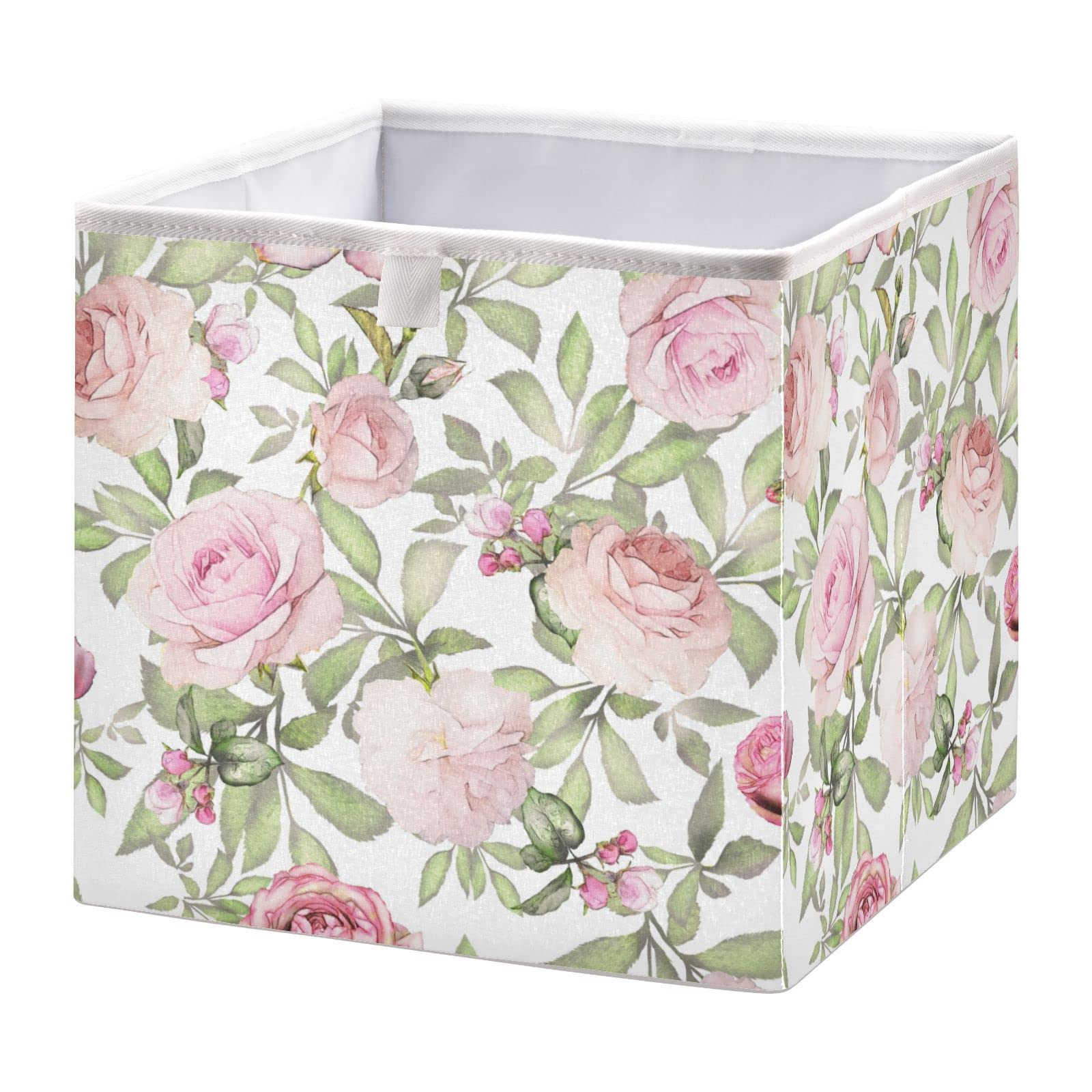 Rectangular Storage Baskets ,Flowers Fabric Storage Bin Organizer,Collapsible Storage Basket for Toy, Clothes,Books.Shelves Basket