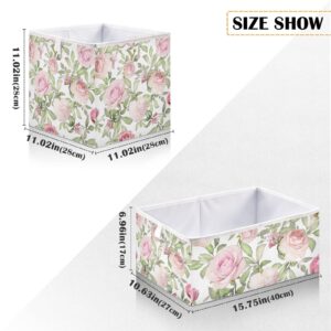 Rectangular Storage Baskets ,Flowers Fabric Storage Bin Organizer,Collapsible Storage Basket for Toy, Clothes,Books.Shelves Basket