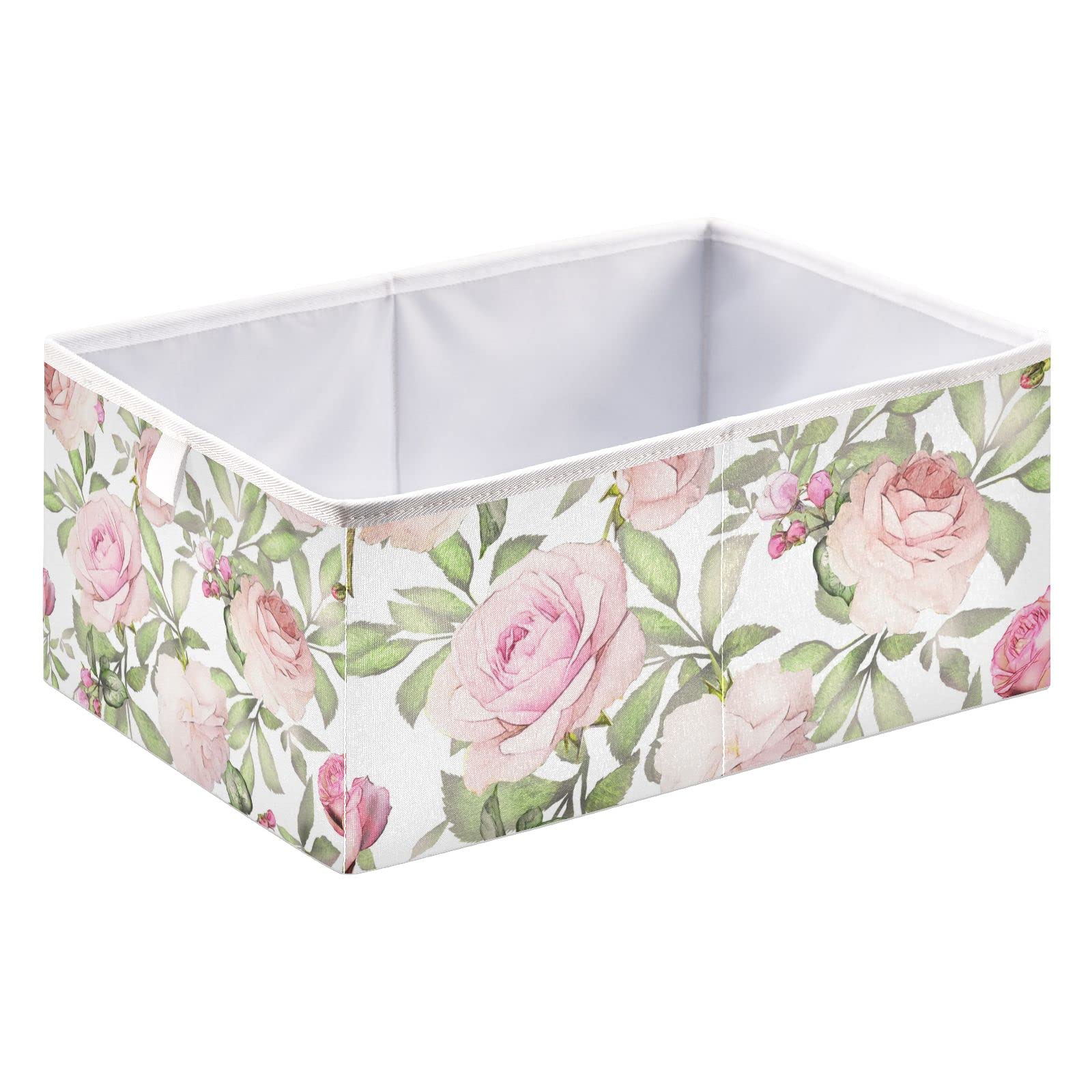 Rectangular Storage Baskets ,Flowers Fabric Storage Bin Organizer,Collapsible Storage Basket for Toy, Clothes,Books.Shelves Basket