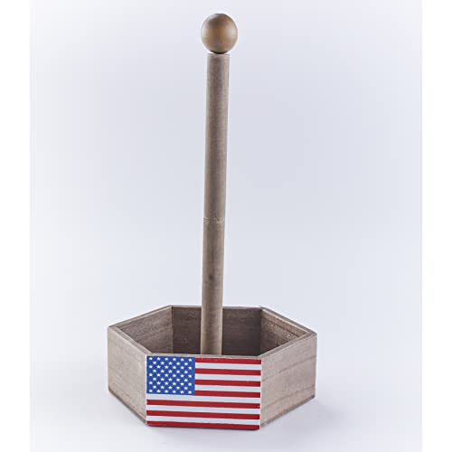 Paper Towel Holder - Americana Décor Paper Towel Stand with Rustic Look