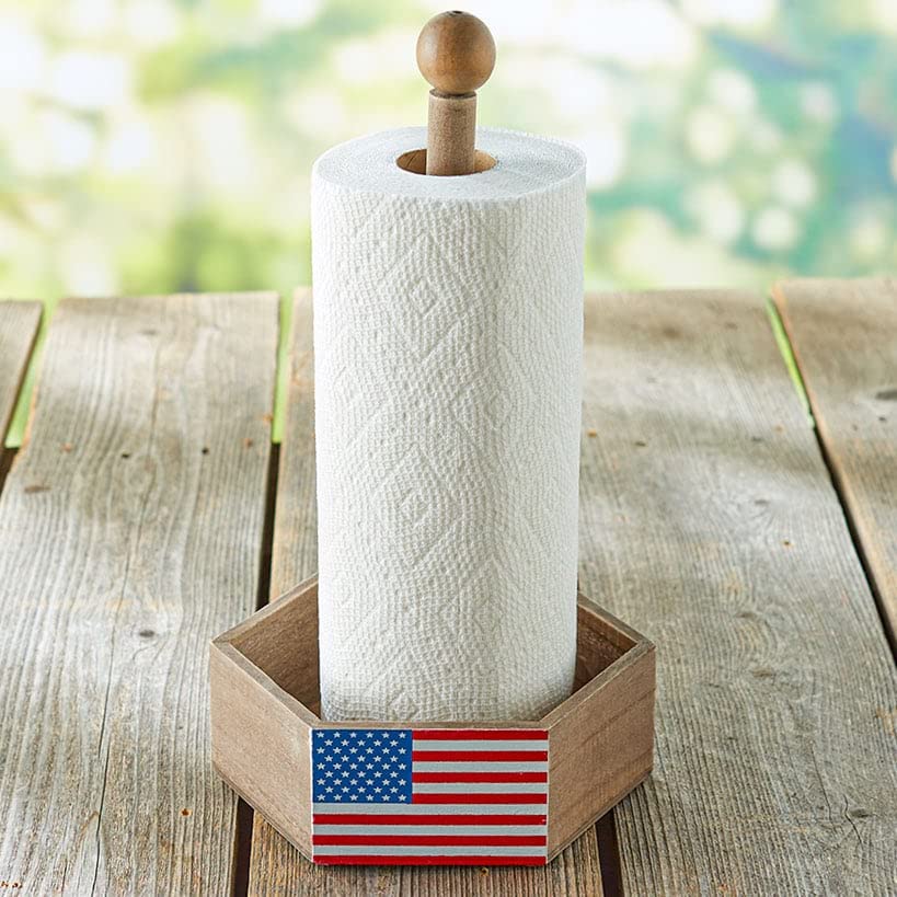 Paper Towel Holder - Americana Décor Paper Towel Stand with Rustic Look