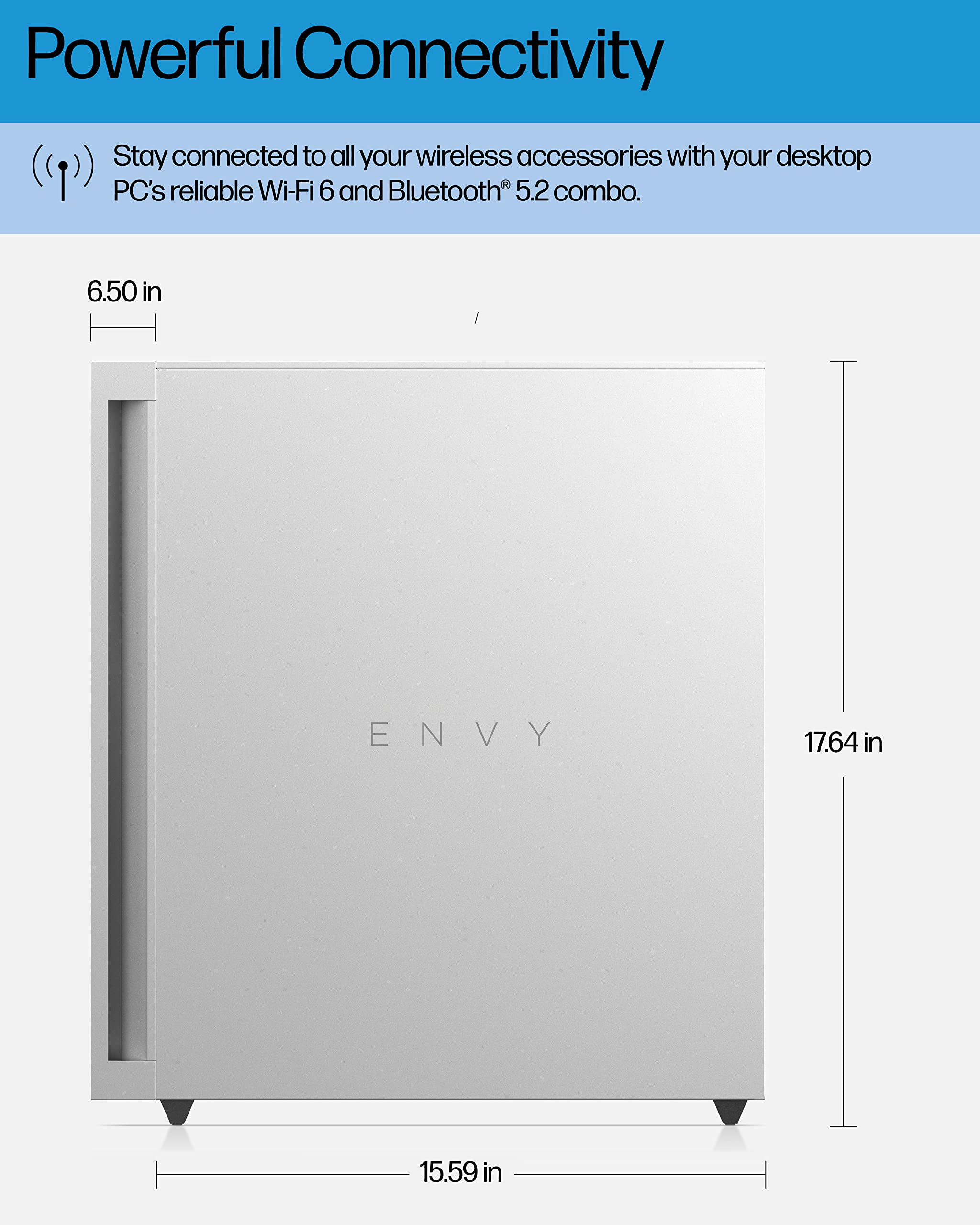 HP Envy Desktop PC, NVIDIA GeForce RTX 3060, 12th Gen Intel Core i5-12400, 16 GB SDRAM, 512 GB SSD, Windows 11 Home, Wi-Fi 6 & Bluetooth, 10 USB Ports, Pre-Built PC Tower (TE02-0020, 2022)