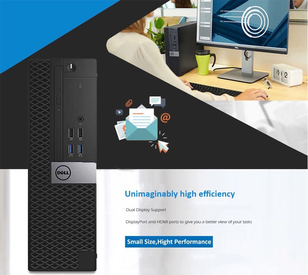 DELL OptiPlex 3040 SFF Desktop Computer Intel Quad Core i7-6700 3.4GHz up to 4.0GHz 16GB Ram 256GB SSD Built-in WiFi & Bluetooth HDMI Dual Monitor Support Wireless Keyboard & Mouse Win10 Pro (Renewed)