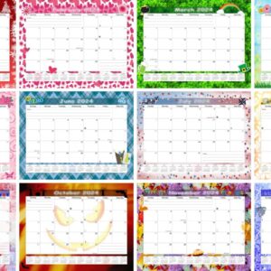 2023-2024 Calendar 16 Months Student Calendar/Planner for 3-Ring Binder, Desk, or Wall -v029