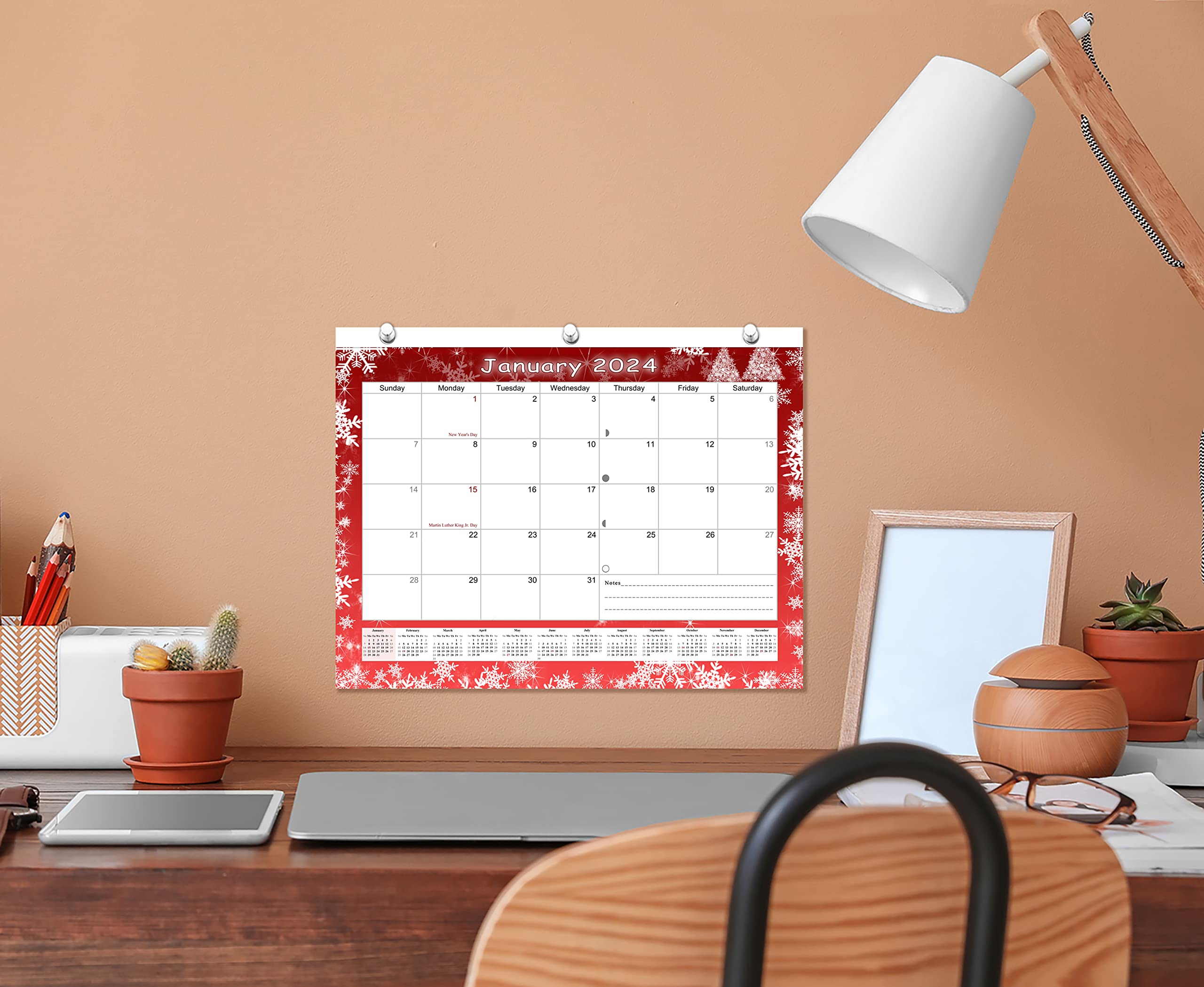 2023-2024 Calendar 16 Months Student Calendar/Planner for 3-Ring Binder, Desk, or Wall -v029