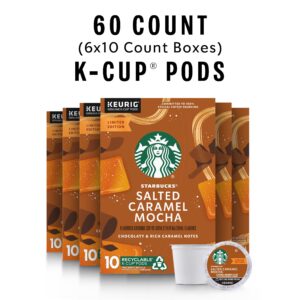 Starbucks K-Cup Coffee Pods—Salted Caramel Mocha Flavored Coffee—100% Arabica—Naturally Flavored—6 boxes (60 pods total)