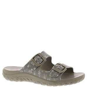 Skechers Foamies Reggae Double Band w/Daisy Print Olive 9 B (M)