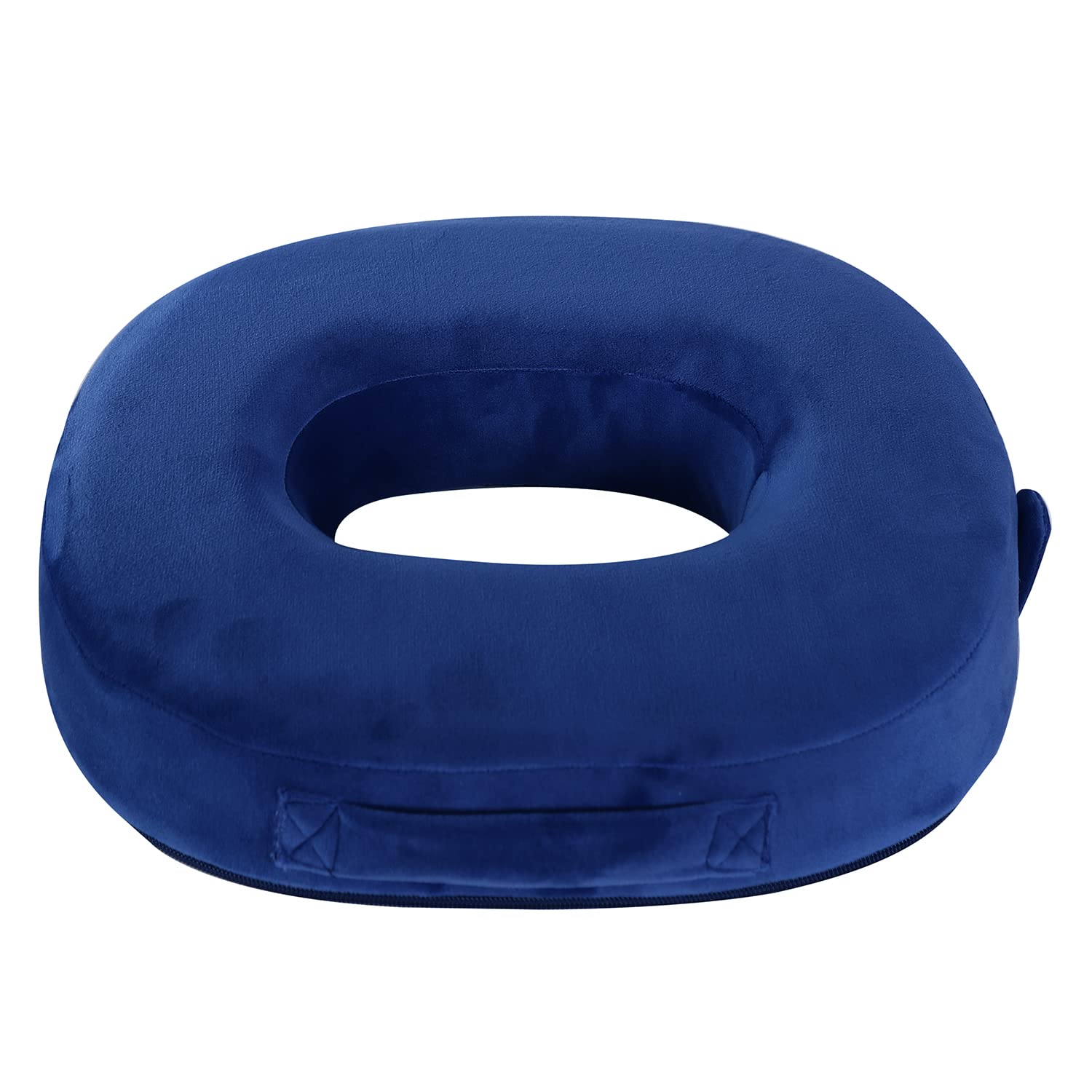 CLRUPR Memory Foam Seat Cushion - Donut Cushion for Haemorrhoid and Piles Sufferers, Suitable for Wheelchair, Car Seat, Office Or Outdoor (Navy Blue)（14.9 * 12.5 * 2.6inch）