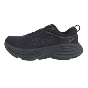 hoka women's bondi 8 sneaker, black/black, 7