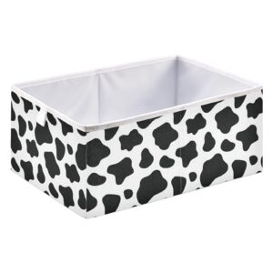 DOMIKING Black White Cow Storage Baskets for Shelves Foldable Collapsible Storage Box Bins with Fabric Bins Cube Toys Organizers for Pantry Clothes Storage Toys, Books, Home, Office,11 x 11inch