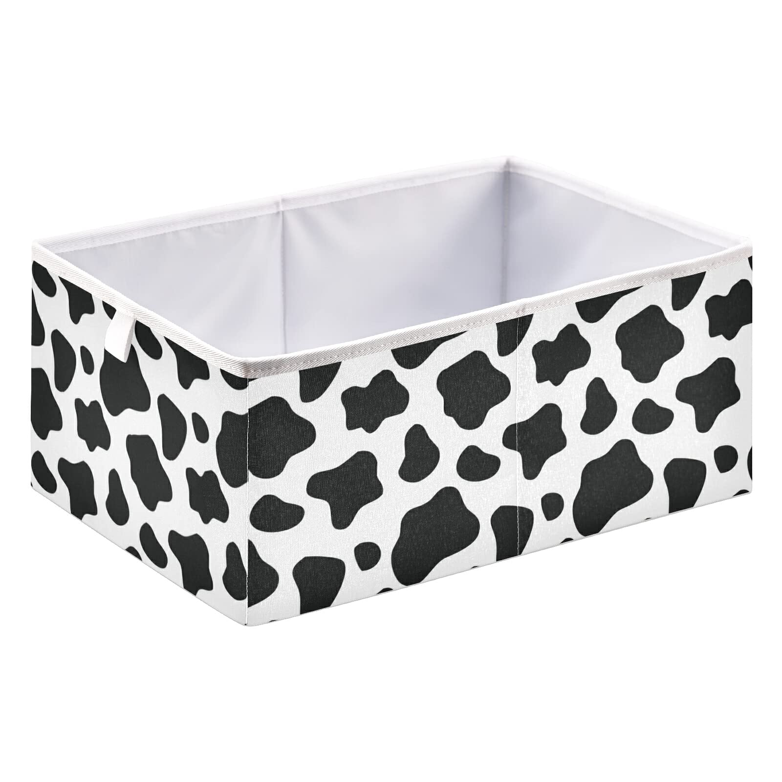 DOMIKING Black White Cow Storage Baskets for Shelves Foldable Collapsible Storage Box Bins with Fabric Bins Cube Toys Organizers for Pantry Clothes Storage Toys, Books, Home, Office,11 x 11inch