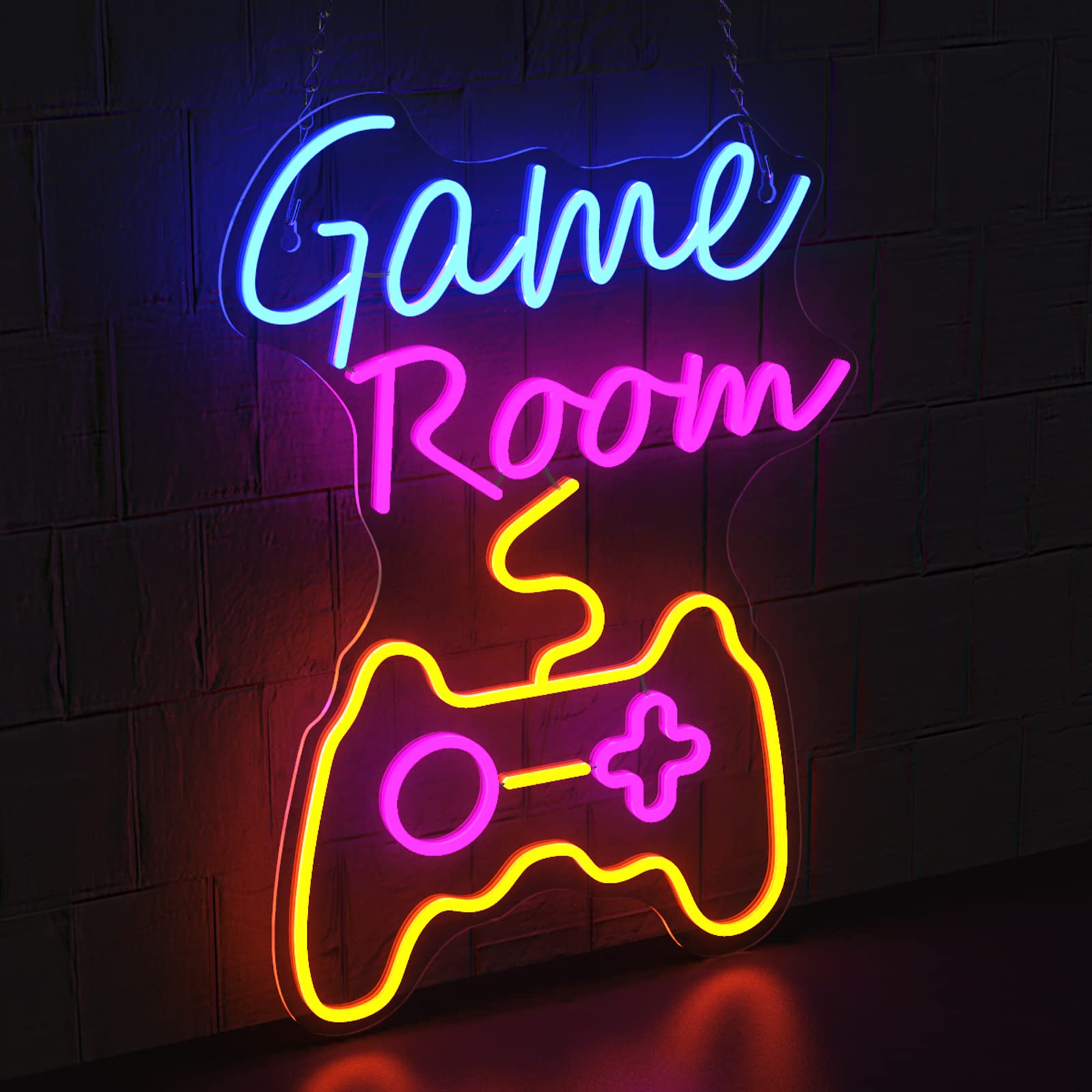 Ferghana Dimmable Neon Sign, USB Live On Air Led Signs For Bedroom Wall, Microphone Neon Lights Signs For Tiktok Youtube Twitch Streamers, Light Up Sign Gift For Studio Gaming Room Decor(GAME ROOM)