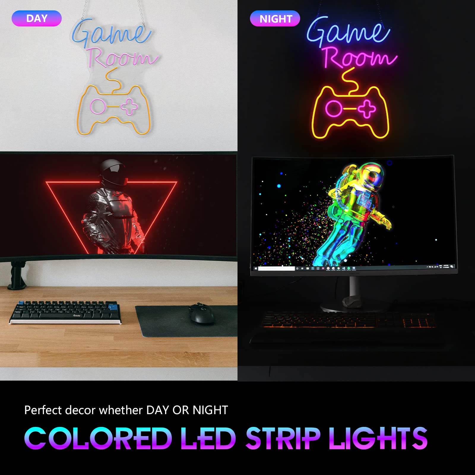 Ferghana Dimmable Neon Sign, USB Live On Air Led Signs For Bedroom Wall, Microphone Neon Lights Signs For Tiktok Youtube Twitch Streamers, Light Up Sign Gift For Studio Gaming Room Decor(GAME ROOM)