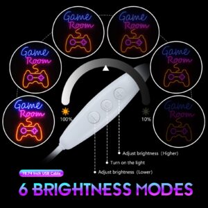 Ferghana Dimmable Neon Sign, USB Live On Air Led Signs For Bedroom Wall, Microphone Neon Lights Signs For Tiktok Youtube Twitch Streamers, Light Up Sign Gift For Studio Gaming Room Decor(GAME ROOM)