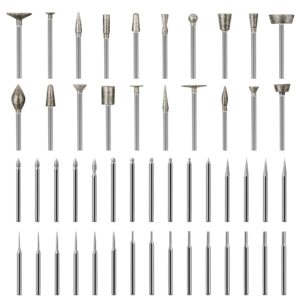 stone carving set diamond burr bits compatible with dremel, 50pcs polishing kits rotary tools accessories with 1/8’ shank for carving, engraving, grinding, stone, rocks, jewelry, glass, ceramics