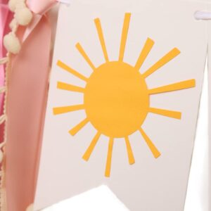 You Are My Sunshine High Chair Banner,Sun Themed First Birthday Party Decorations For Girl, Modern Sun One Garland For High Chair, Ribbon Tutu Skirt Baby Girl Shower Supplies