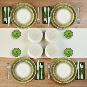 Pfaltzgraff Hensley Green 12 Piece Dinnerware Set, Service For 4