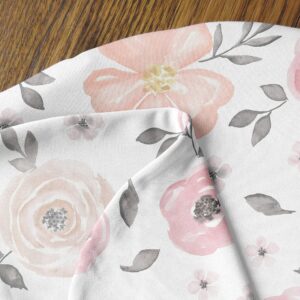 Sweet Jojo Designs Watercolor Floral Nursing Pillow Cover Breastfeeding Pillowcase for Newborn Infant Bottle Breast Feeding Pillow NOT Included - Blush Pink Grey Boho Shabby Chic Rose Flower Farmhouse