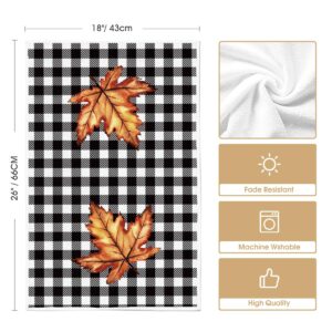 Artoid Mode Buffalo Plaid Pumpkin Hello Fall Kitchen Towels Dish Towels, 18x26 Inch Decoration Hand Towels Set of 4