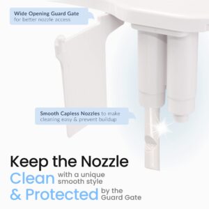 LUXE Bidet NEO 120 Plus - Only Patented Bidet Attachment for Toilet Seat, Innovative Hinges to Clean, Slide-in Easy Install, Advanced 360° Self-Clean, Single Nozzle, Rear Wash (Chrome)