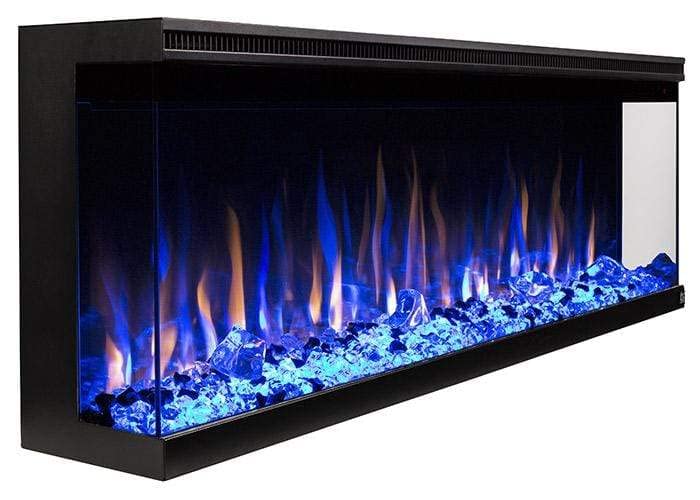 Touchstone Sideline Infinity 3-Sided Smart 72-inch WiFi-Enabled Electric Fireplace - 80051 - Built-in - 60 Color Combinations - 1500/750 Watt Heater (68-88°F Thermostat) - Black - Log & Crystals