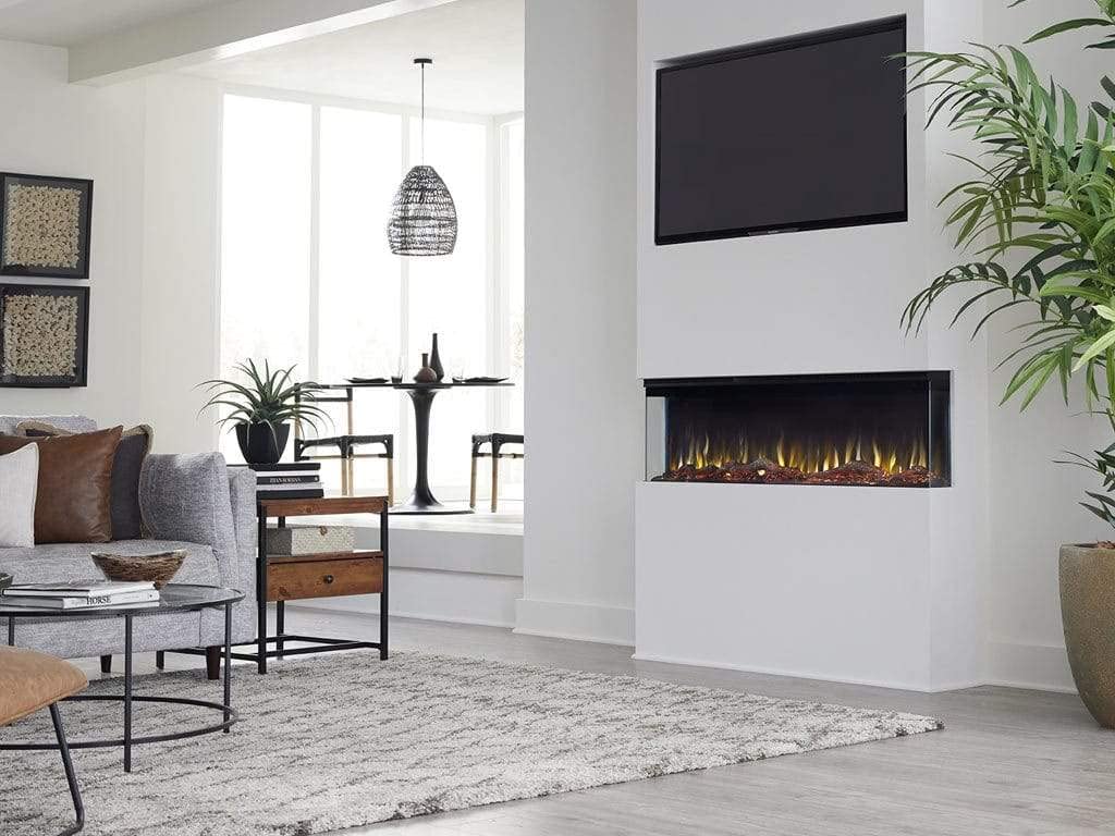 Touchstone Sideline Infinity 3-Sided Smart 72-inch WiFi-Enabled Electric Fireplace - 80051 - Built-in - 60 Color Combinations - 1500/750 Watt Heater (68-88°F Thermostat) - Black - Log & Crystals