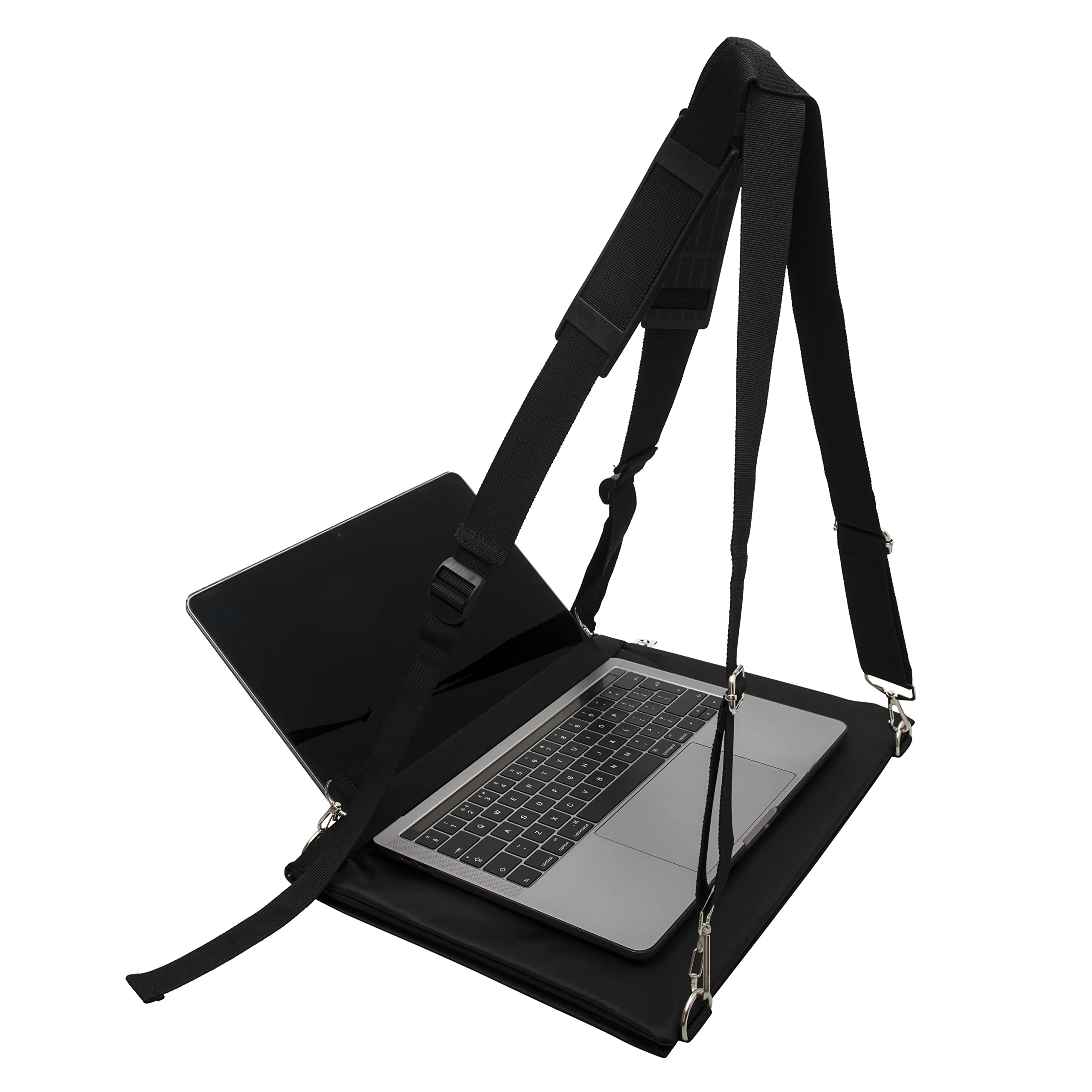 GARMISH Laptop Harness - Walking Desk-Hands Free Portable Wearable Desk with Adjustable Straps for up to 16" Laptop, MacBook, Notebook- Complete with Microfiber Cloth