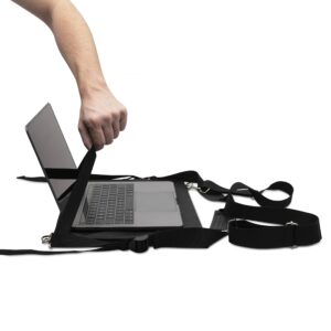 GARMISH Laptop Harness - Walking Desk-Hands Free Portable Wearable Desk with Adjustable Straps for up to 16" Laptop, MacBook, Notebook- Complete with Microfiber Cloth