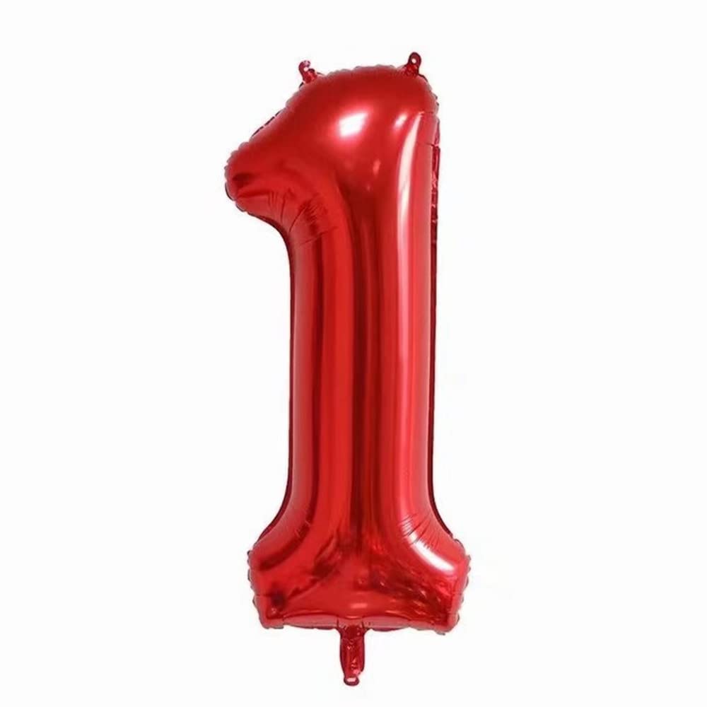 40 inch Red Crown Number 1 Balloon ，Giant Large Aluminum Film Number 1 Balloon ，1st Birthday Decoration Balloons ，Children's Birthday Party Baby Shower Decoration Supplies (red 1)