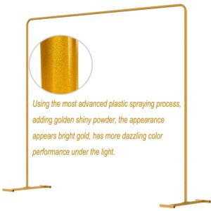 LANGXUN Heavy Duty Gold Metal Square Backdrop Stand Arch for Wedding Birthday Decoration, Graduation Decorations, Ceremony Reception, Event Party Supplies, Baby Shower Photo Booth Background Supplies