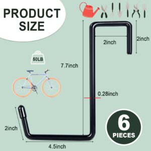 Large Vinyl Coated Heavy Duty Garage Storage Utility Hanging Hooks(6 Pack)Rafter Hanger Hook Hanging Tools Bicycle Hooks Ladder Hooks for Fence Pool Cover Hook Sport Equipment Garage Storage Organizer