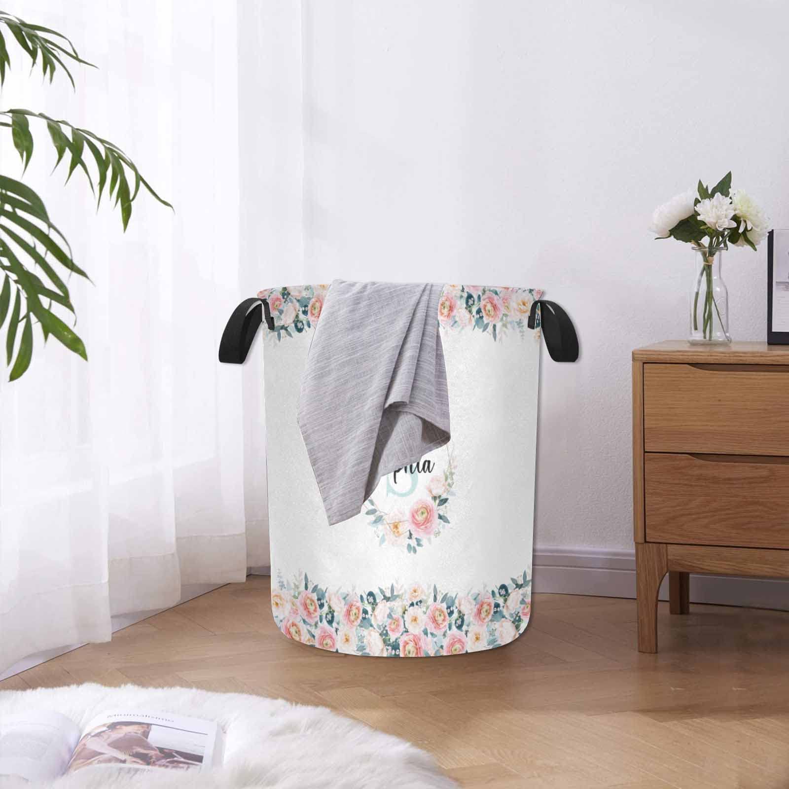 Custom Large Laundry Basket with Name, Personalized Collapsible Laundry Bag for Bathroom Living Room Bedroom Baby Nursery, Foldable Laundry Hamper for Adult Boys Girls Gift 15.7 * 19.6inch