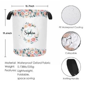 Custom Large Laundry Basket with Name, Personalized Collapsible Laundry Bag for Bathroom Living Room Bedroom Baby Nursery, Foldable Laundry Hamper for Adult Boys Girls Gift 15.7 * 19.6inch