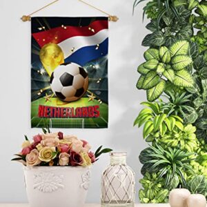 Ornament Collection World Cup Netherlands Garden Set Wood Sports Soccer Game Goal Ball Football Entertainment Activity Physical House Decoration Banner Small Yard Gift Double-Sided, Flag + Wall Dowel