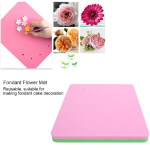 Fondant Foam Pad, Rectangular Fondant Cake Sponge Pad Mat with 5 Holes for Cake Decoration DIY Paste/Sugar Flower/Gum/Chocolate/Clay Modelling Tools Drying Tray(9.6x7.3 inch)