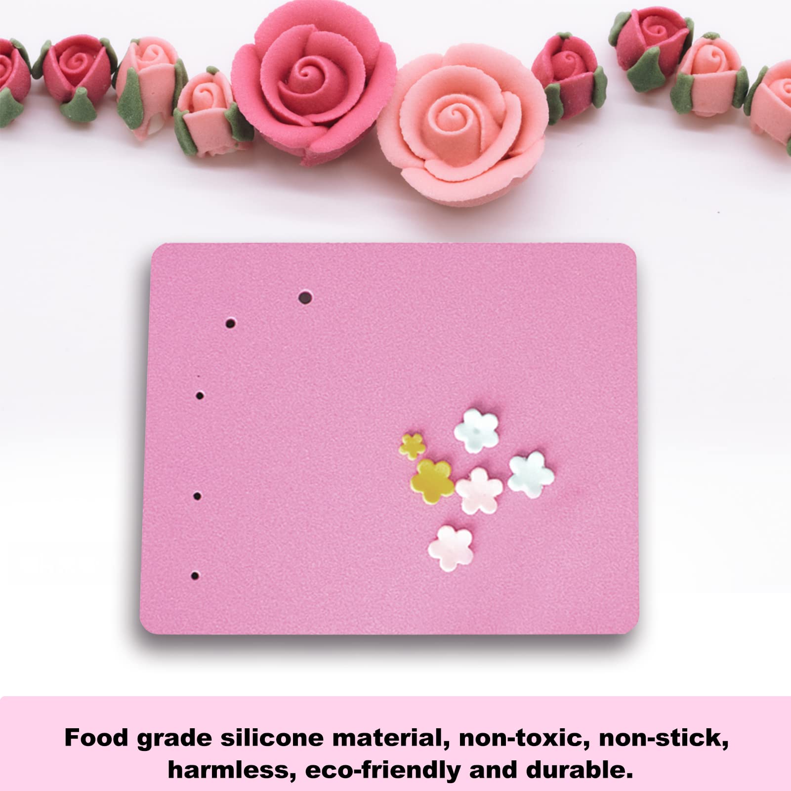 Fondant Foam Pad, Rectangular Fondant Cake Sponge Pad Mat with 5 Holes for Cake Decoration DIY Paste/Sugar Flower/Gum/Chocolate/Clay Modelling Tools Drying Tray(9.6x7.3 inch)