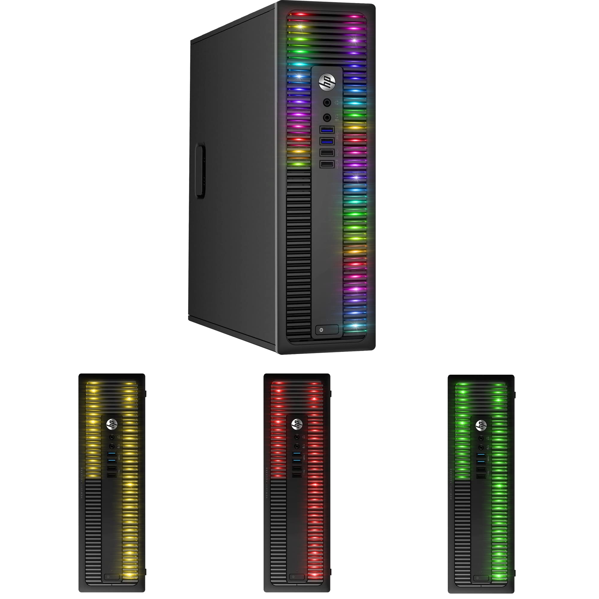 HP Custom Built RGB Lights PC ProDesk Desktop Computer Intel Core i5 6500 Quad-Core Processor 8GB RAM 512GB SSD Win 10 Pro Gaming PC Keyboard & Mouse (Renewed)