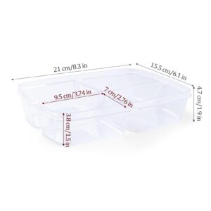 Zuiaso 4 Pcs Reusable 4 Compartment Food Storage Containers with Lids, Food Containers for Storing fruits, Meat, Vegetables.