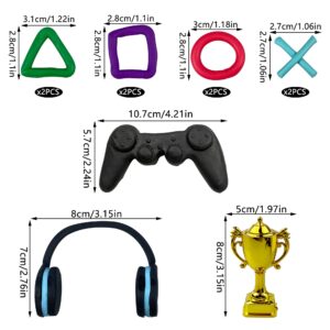 11 PCS Video Game Themes Cake Toppers Cake Decoration Headset Cake Decoration Game Console Controller Cake Decoration Game Theme Birthday Party Supplies