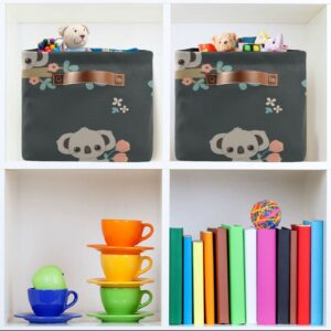 xigua Koala Storage Basket Storage Bin Organizer Basket, Foldable Rectangular Storage Box with Handles for Home Office