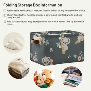 xigua Koala Storage Basket Storage Bin Organizer Basket, Foldable Rectangular Storage Box with Handles for Home Office