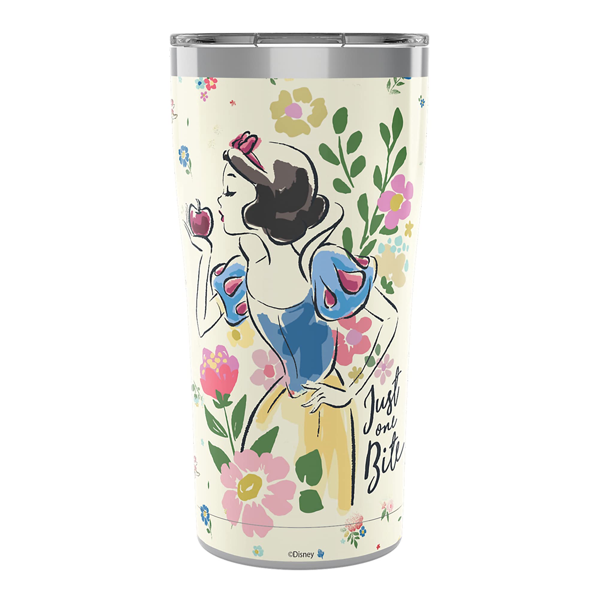 Tervis Disney Snow White Just One Bite Triple Walled Insulated Tumbler Travel Cup Keeps Drinks Cold & Hot, 20oz Legacy, Stainless Steel, 1 Count (Pack of 1)