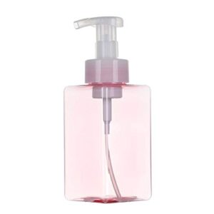 fkjlun soap dispenser pump square clear foaming bottle liquid soap whipped mousse points bottling shampoo lotion shower gel foam pump bottles ending hand lotion bottle (color : 450ml pink)