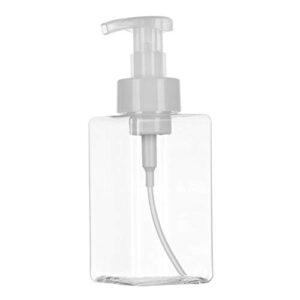 fkjlun soap dispenser pump square clear foaming bottle liquid soap whipped mousse points bottling shampoo lotion shower gel foam pump bottles ending hand lotion bottle (color : 250ml transparent)