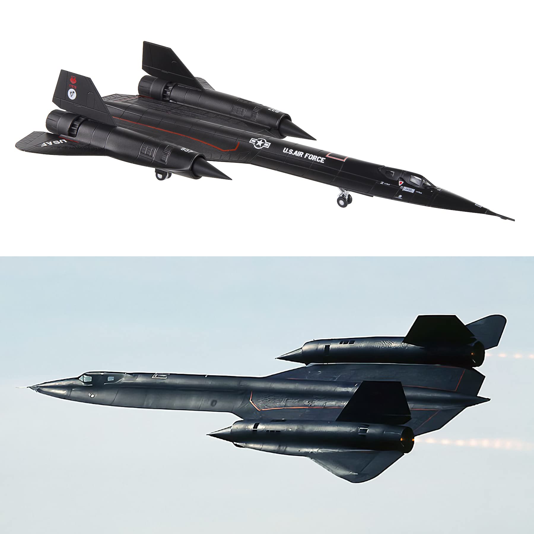 1/144 SR71 Skunk High-Altitude Reconnaissance Aircraft Metal Fighter Military Model Diecast Plane Model for Collection or Gift