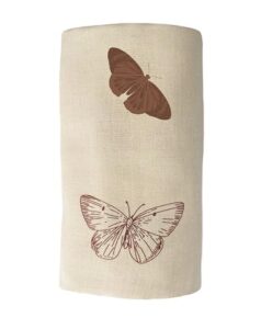 leyl&ari muslin baby swaddle blanket | 100% organic receiving wrap (boho butterflies)