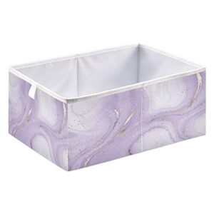 Kigai Cube Storage Bin Purple Marble Ripple Foldable Storage Basket Toy Storage Box for Home Organizing Shelf Closet Bins, 11 x 11 x 11-Inch