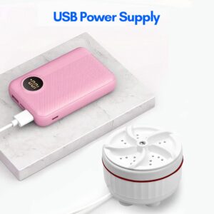 Irishom Ultrasonic Turbo Washing Machine Portable Mini Washer with USB Power Supply Suction Cups for Home Travel Business Trip