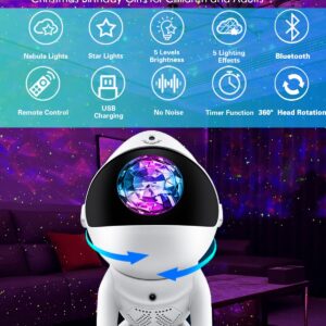 FLEWKEN Space Dog Star Projector - Space Buddy - Astronaut Galaxy Projector Starry Voyager Nebula Ceiling LED Lamp with Timer and Remote, for Gaming Room Decor, Christmas Gift for Kids Adults