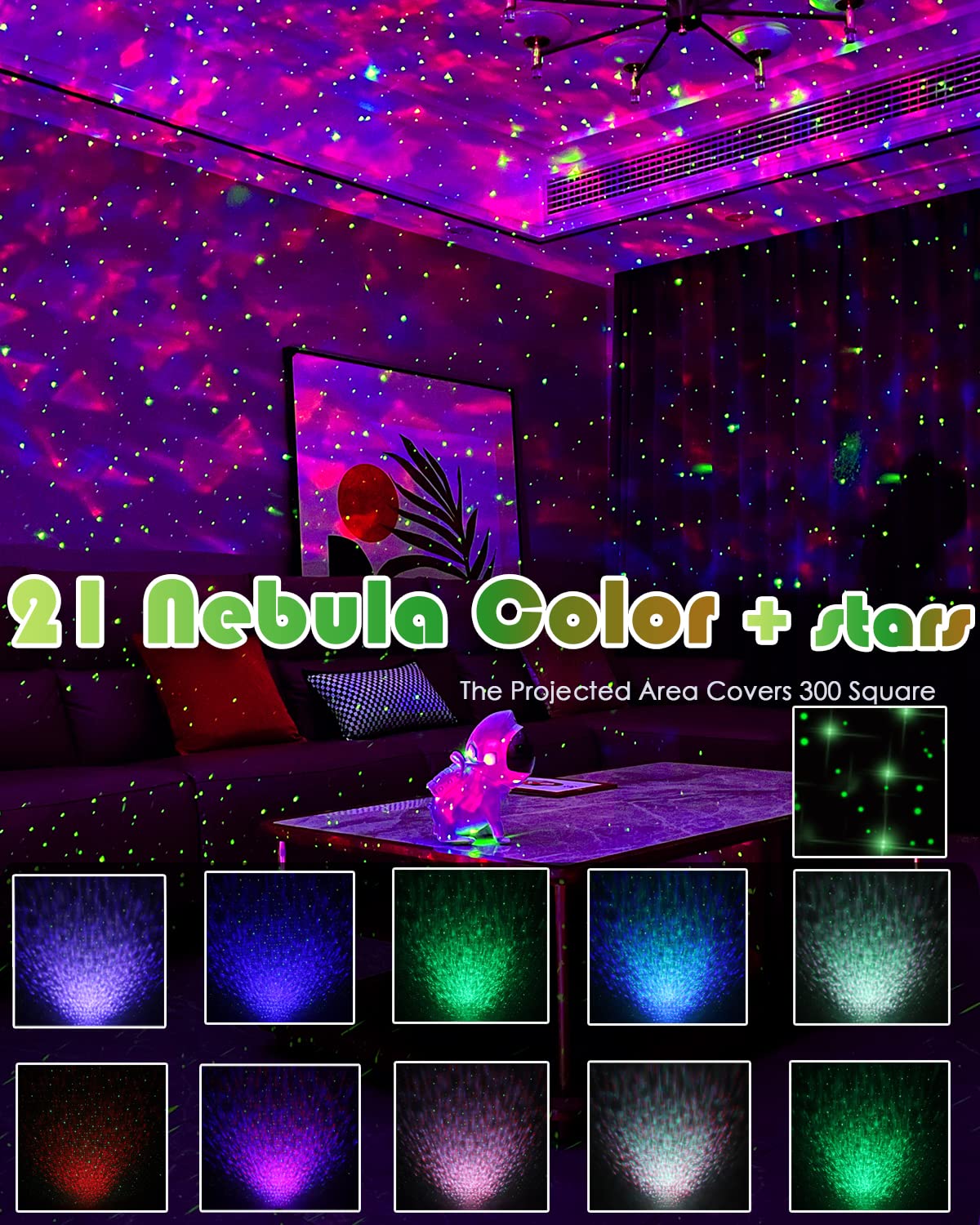 FLEWKEN Space Dog Star Projector - Space Buddy - Astronaut Galaxy Projector Starry Voyager Nebula Ceiling LED Lamp with Timer and Remote, for Gaming Room Decor, Christmas Gift for Kids Adults